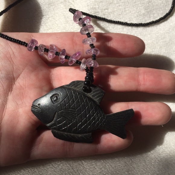 Jewelry | Bought In Belize Purple Fish Necklace | Poshmark
